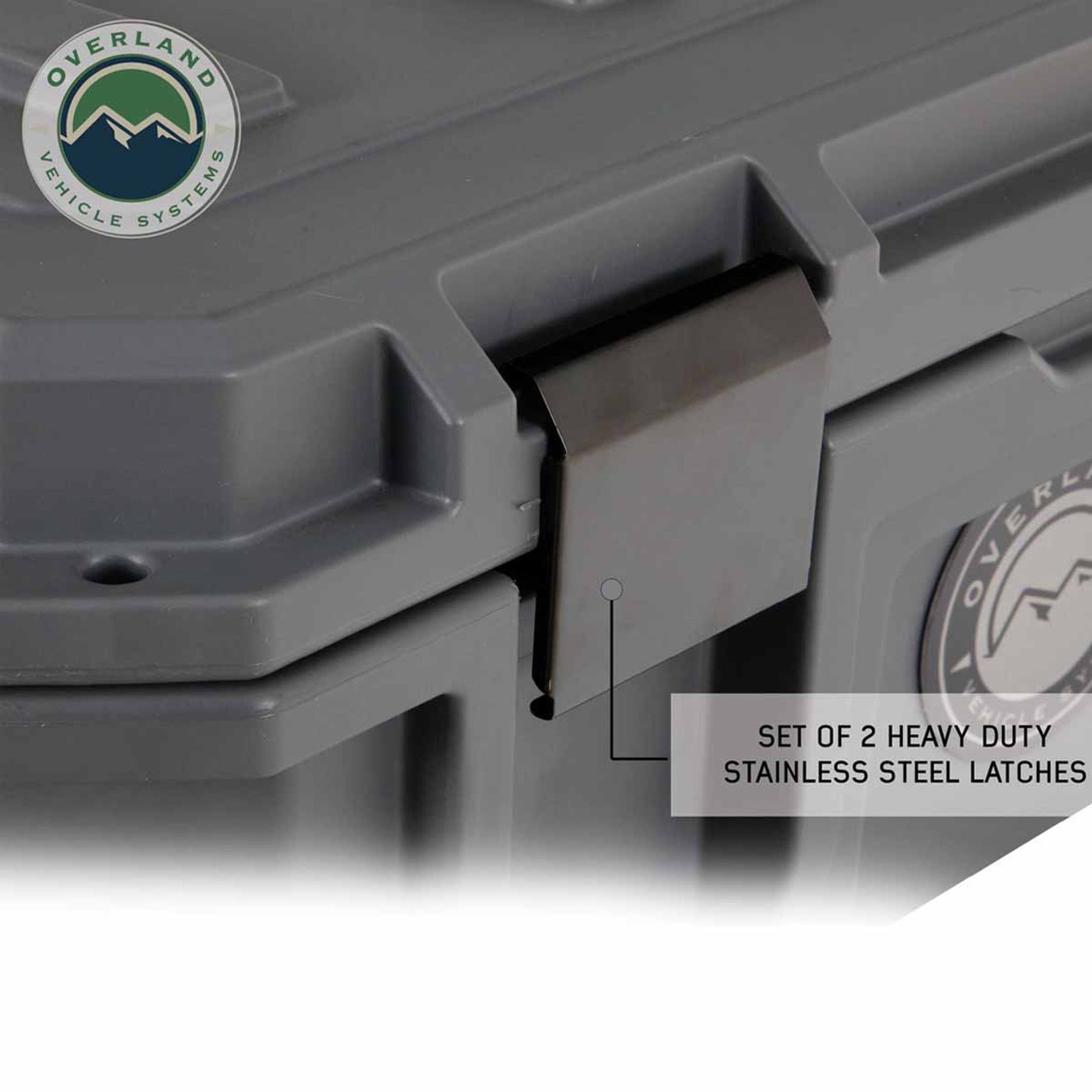 Overland Vehicle Systems D.B.S. Dark Grey 169 QT Dry Box W/Wheels, Dra ...