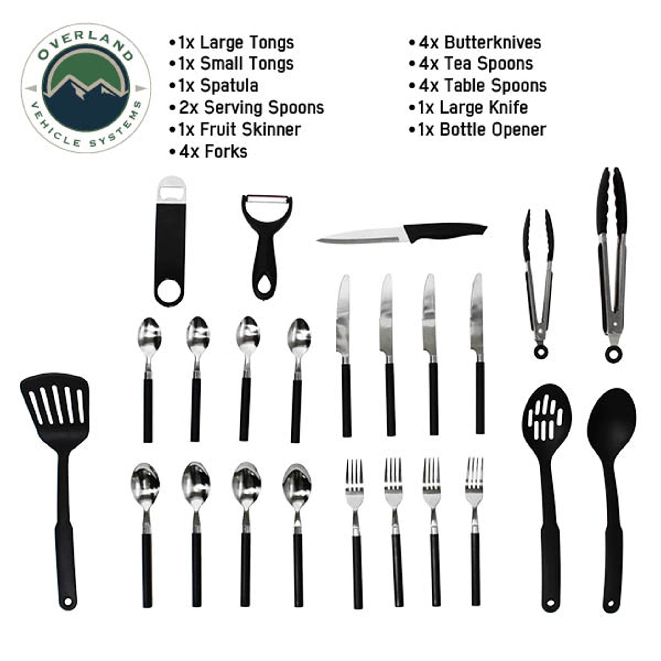 Overland Vehicle Systems Overland Kitchen 24 Kit Piece Cooking & Utens ...
